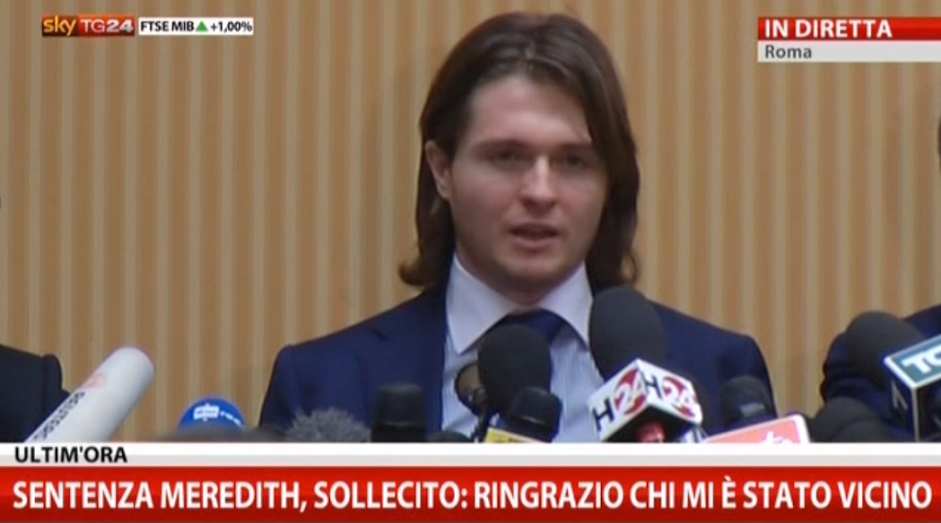 Omicidio Meredith, la conferenza di Raffaele Sollecito: ero un ...